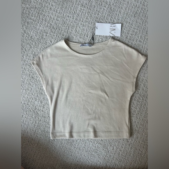 Zara | Tops | Zara Modal Crop Tee Tan | Poshmark